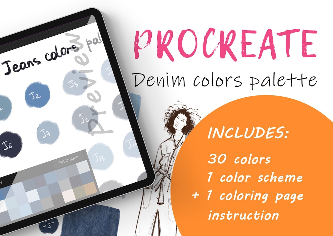 Procreate Color Palette - Denim - Etsy