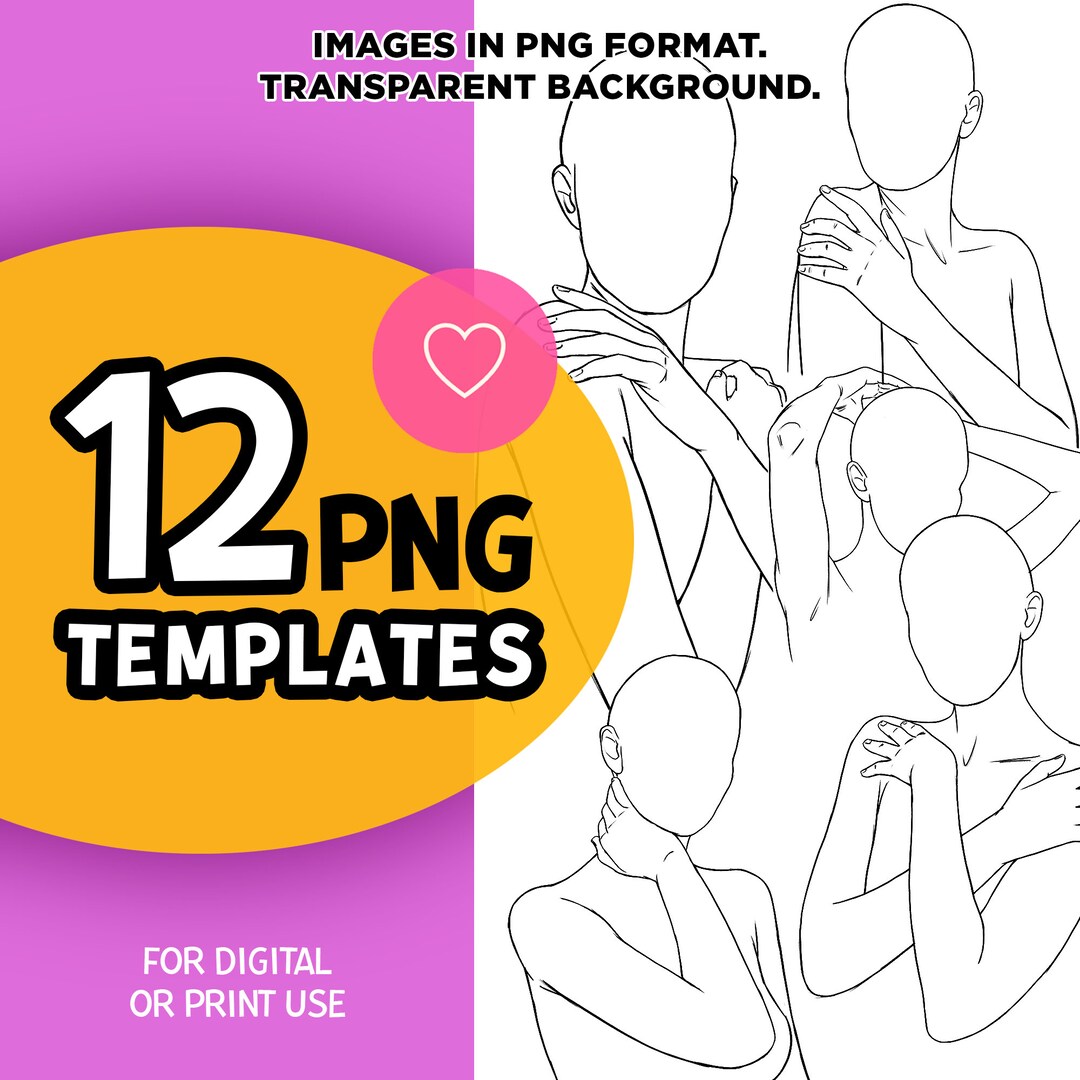 Fashion Figure Croquis: Female Body Design Templates (12 PNG Files) - Etsy