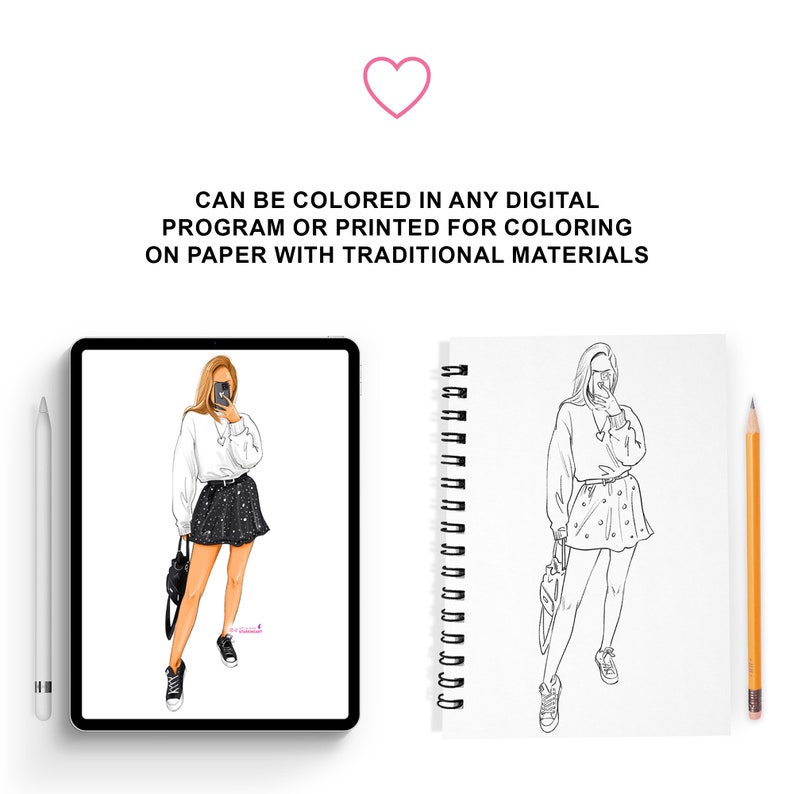 FASHION COLORING BOOK coloring Pages Fashion Illustration - Etsy