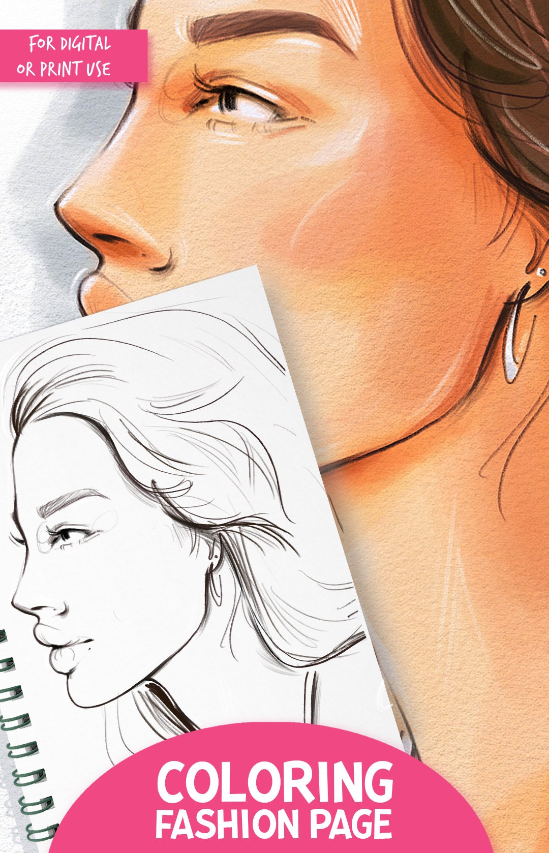 PORTRAIT COLORING PAGE coloring Pages Coloring Pages for - Etsy