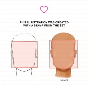 Face Stamps Png, Face Shapes Stamp, Head Templates, Drawing Template ...