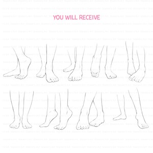 Feet Templates Png Foot Templates Png Body Templates Legs - Etsy