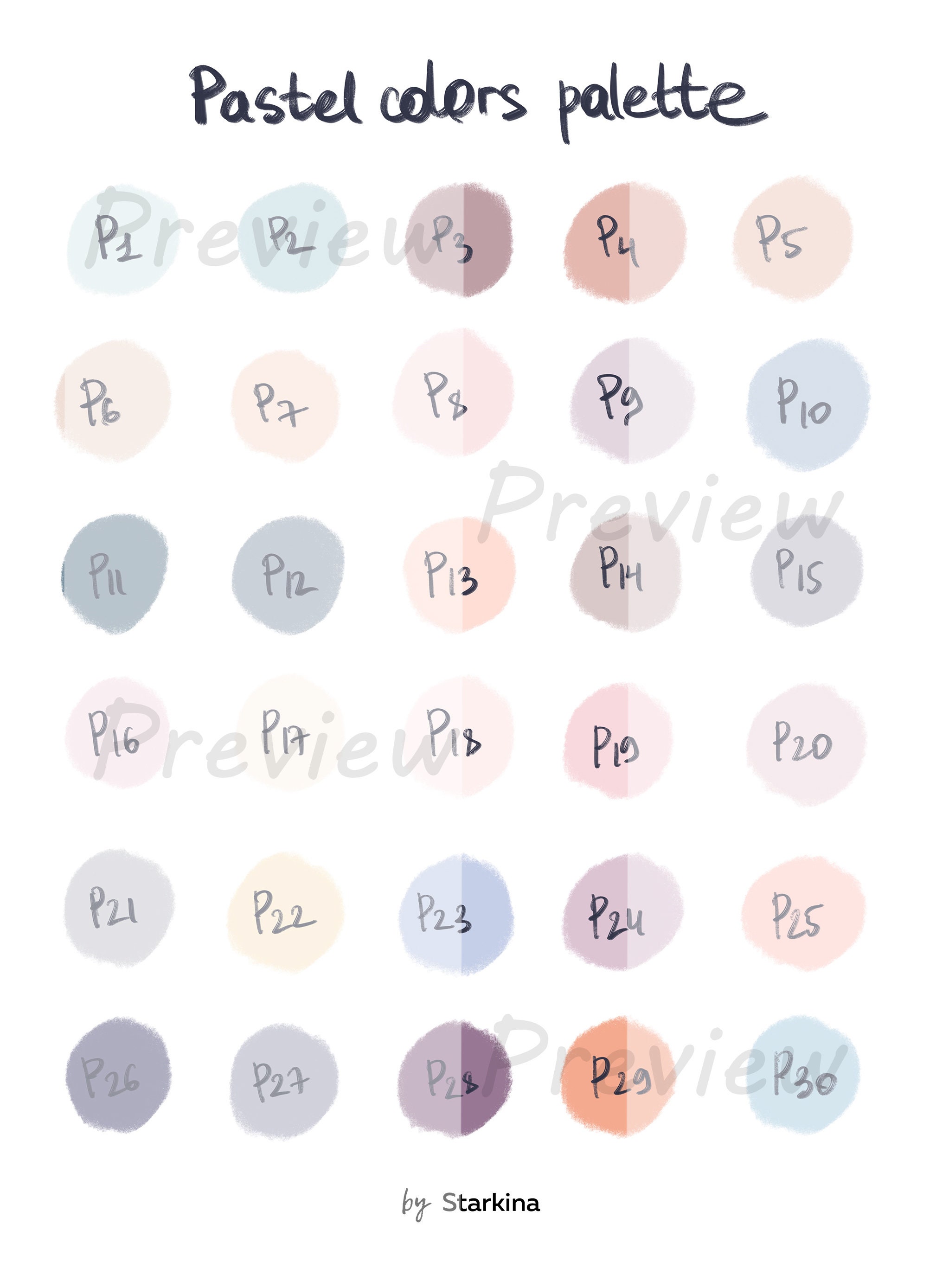 Procreate Pastel Colors Palette Procreate Swatches Procreate Etsy