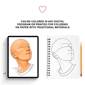 Head Shapes Coloring, Coloring Pages, Coloring Book, Procreate Coloring ...