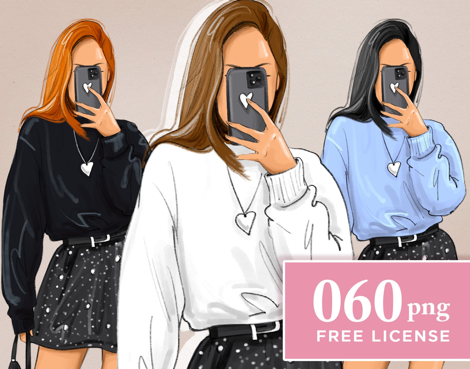 Fashion Girl Planner Clipart Printable Fashion Stickers - Etsy