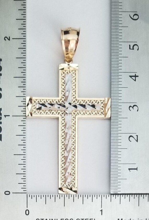 14k 2 Tone Real Solid Gold Diamond Cut Traditional Re… - Gem