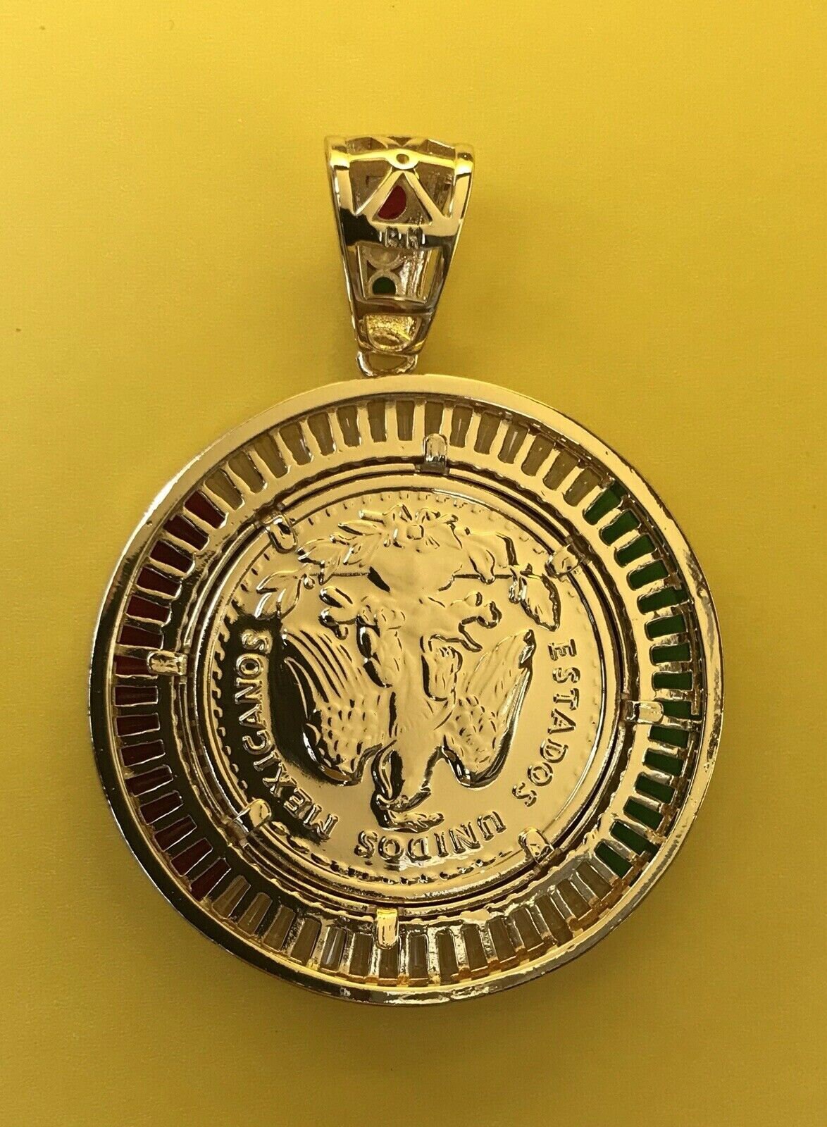 14k Gold Plated Coin 50 Pesos Centenario Pendant With | Etsy
