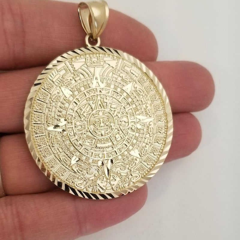 Gold Aztec Pendant - Etsy