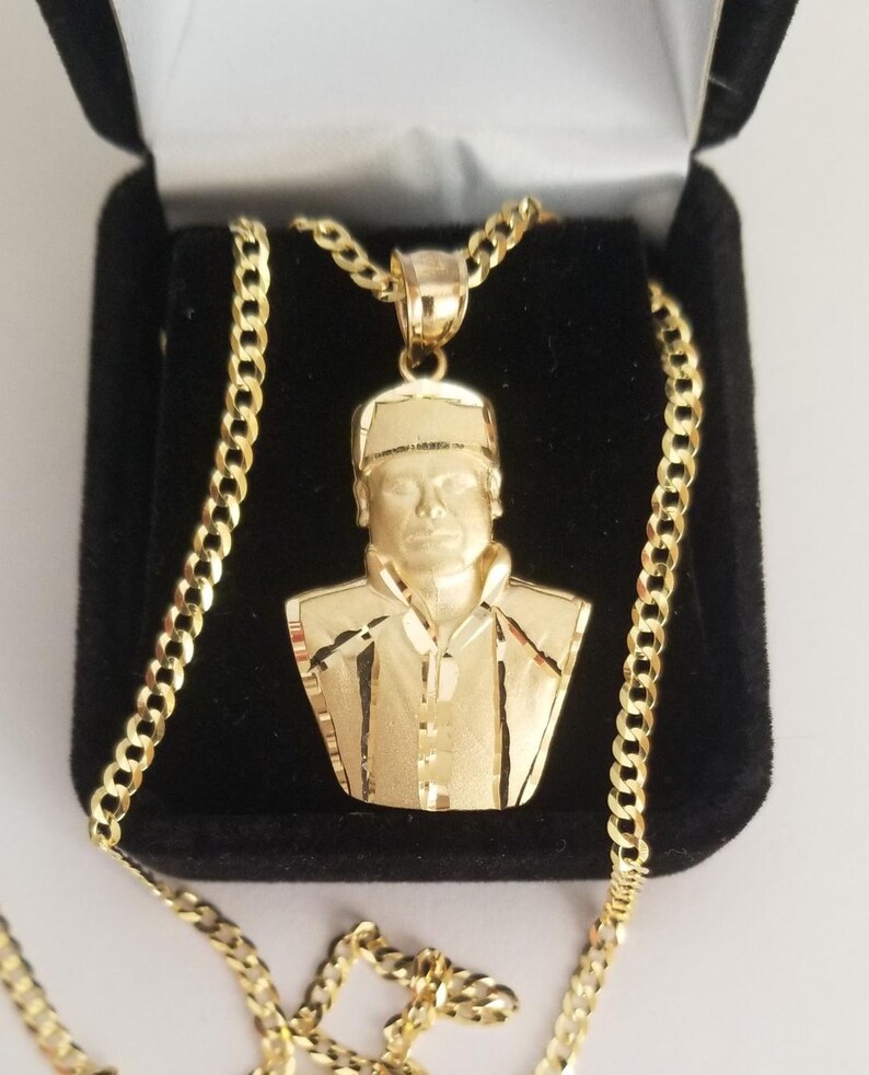 14K Real Yellow Gold El Chapo Pendant Diamond Cut - Etsy