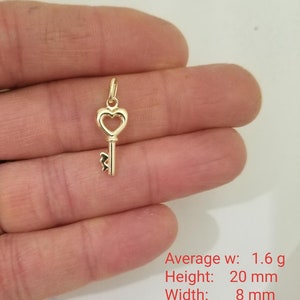 14k Real Yellow Gold 3D Key Llave Charm Pendant - Etsy Canada
