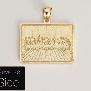 14k Two Tone Real Solid Gold the Last Supper Ultima Cena Pendant ...