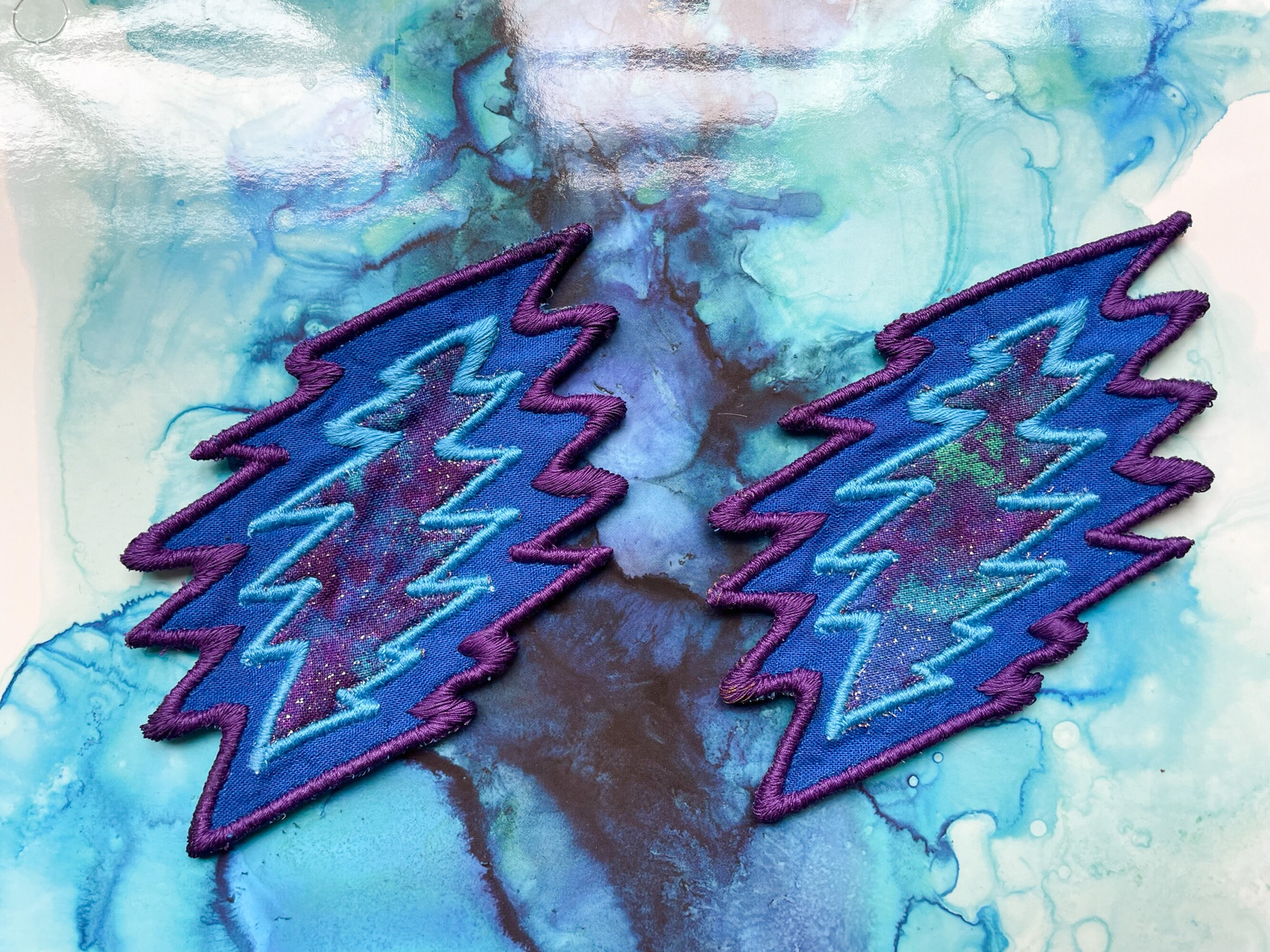 Grateful Dead Patch Double Lightning Bolt Patch 4.75iron on Patch ...