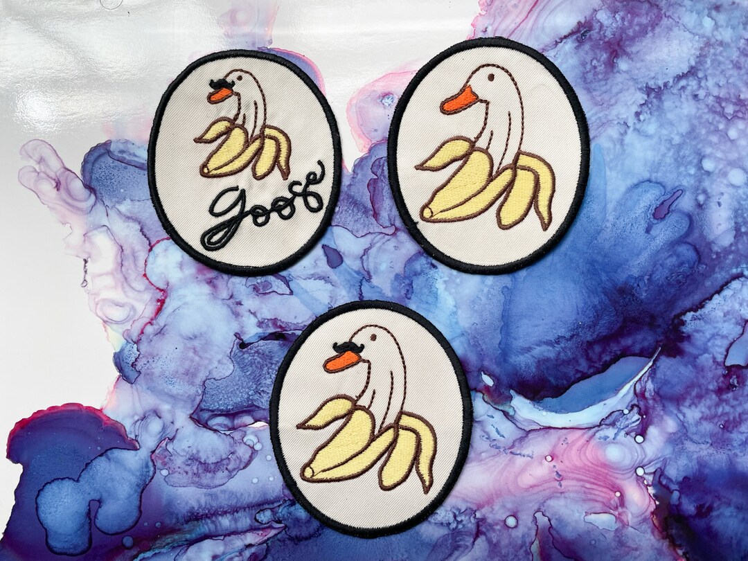 Goose the Band Patch Goose Banana Mustache Iron On Goose - Etsy