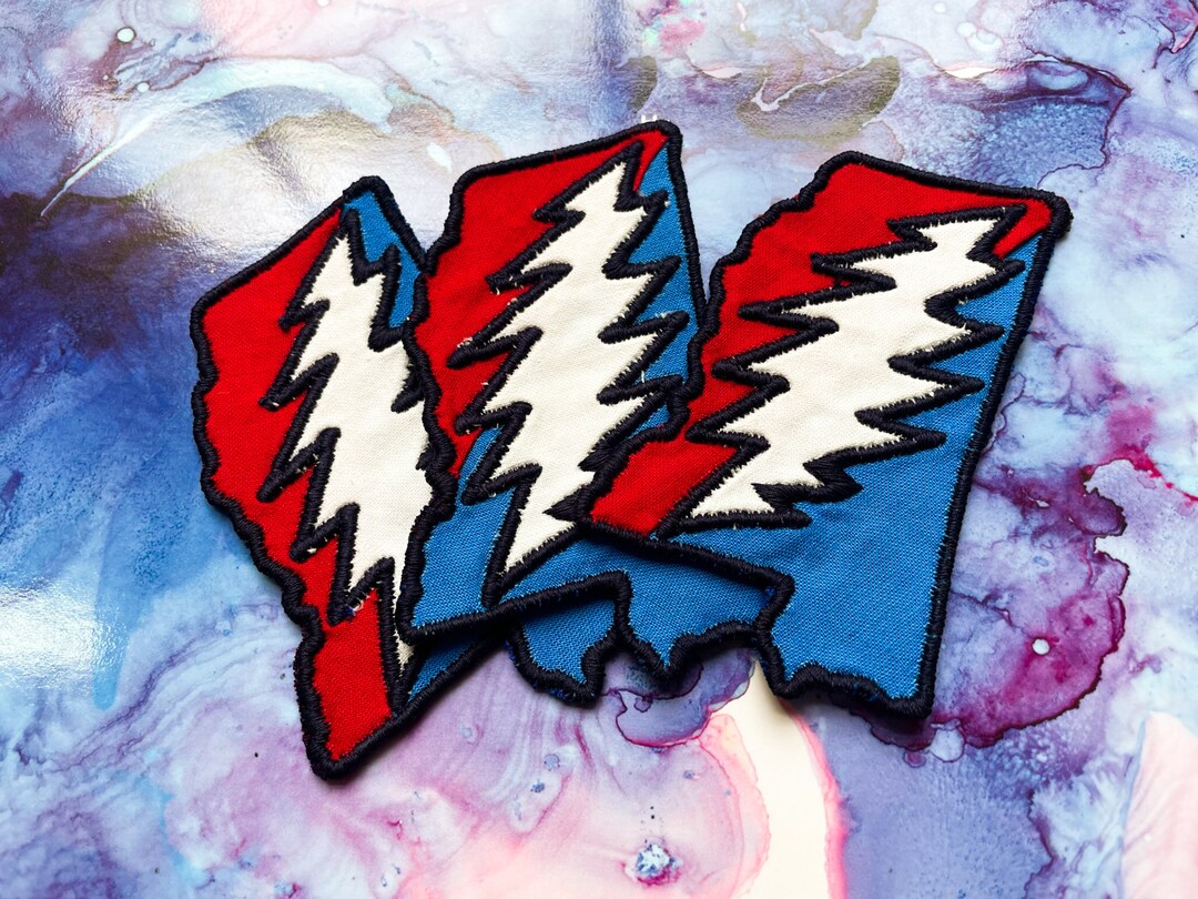 Grateful Dead Mississippi State Bolt Patch- 3.5" - Embroidered Handmade ...