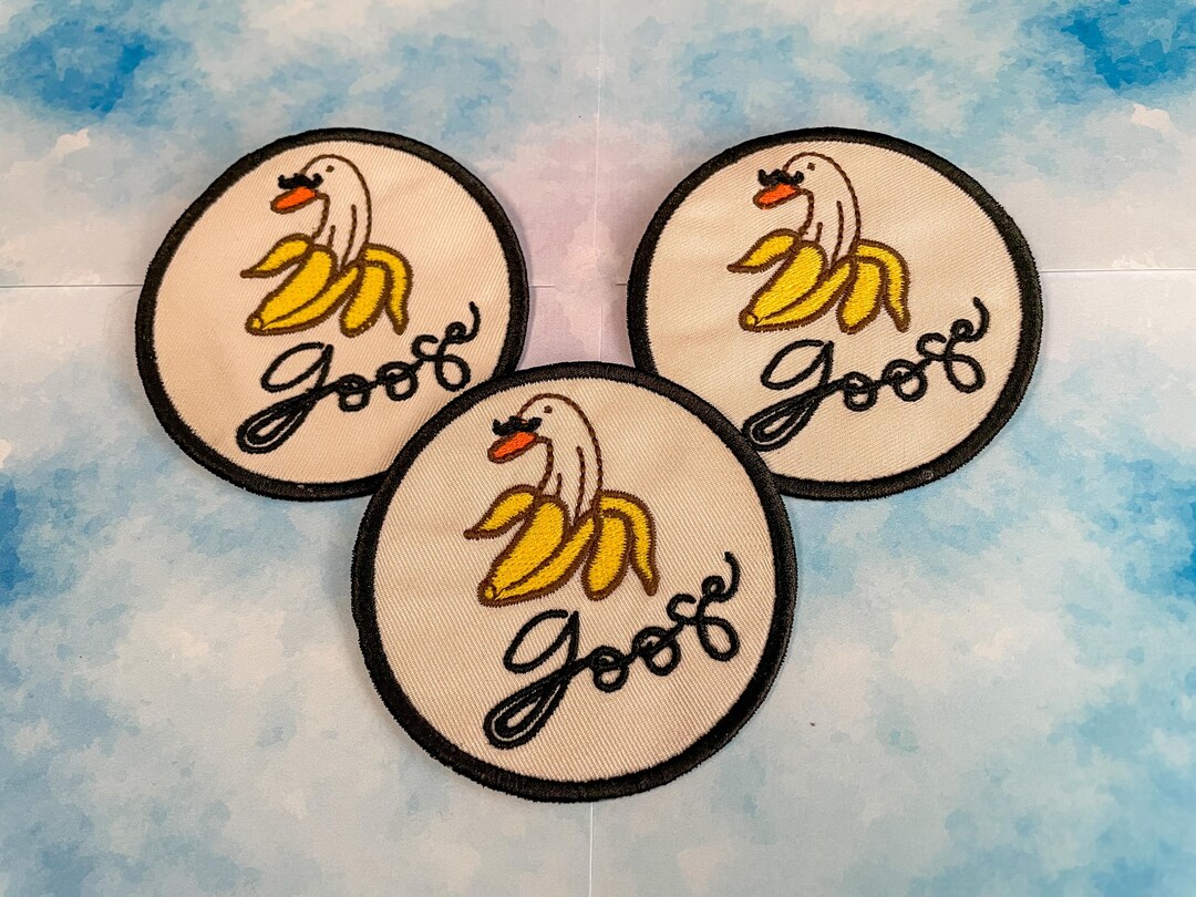 Goose the Band Patch- Goose Banana Mustache- Iron On- Goose Embroidered ...