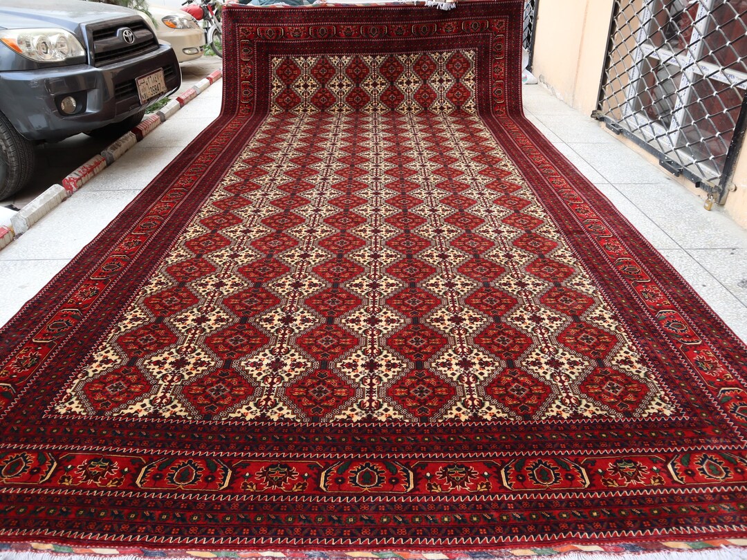 10x20 Extra Large Afghan Rug, Palace Size Turkmen Tribal Oriental ...