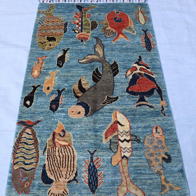 Red Wool Fish Rug - Etsy