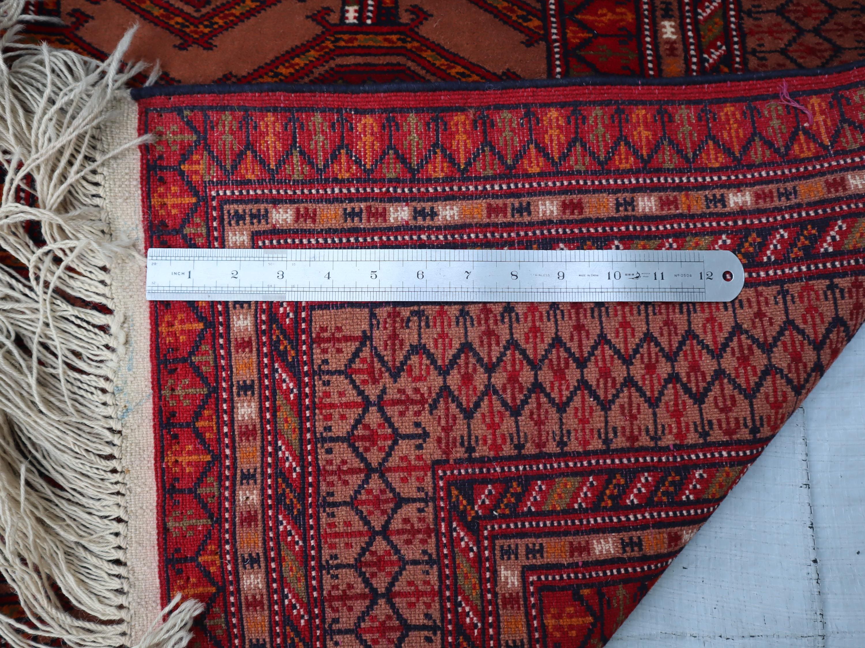 4x5 Antique Terracotta Rug, Vintage Turkmen Red Brown Afghan Tribal ...