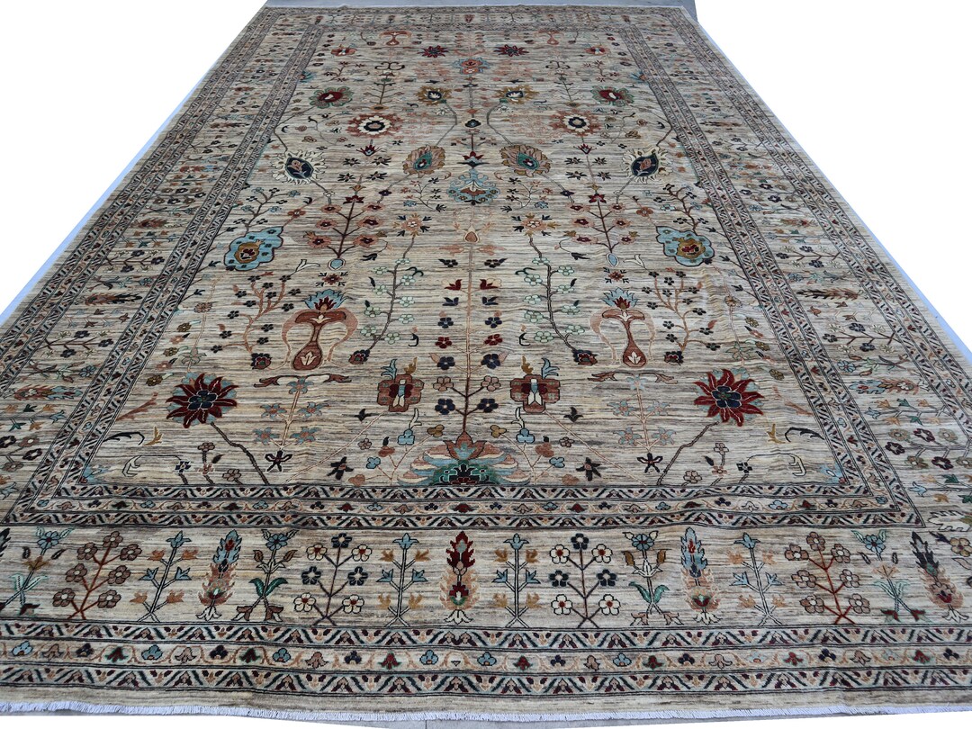11x19 Ft. Extra Large Beige Area Rug, Handmade Muted Afghan Oversize ...