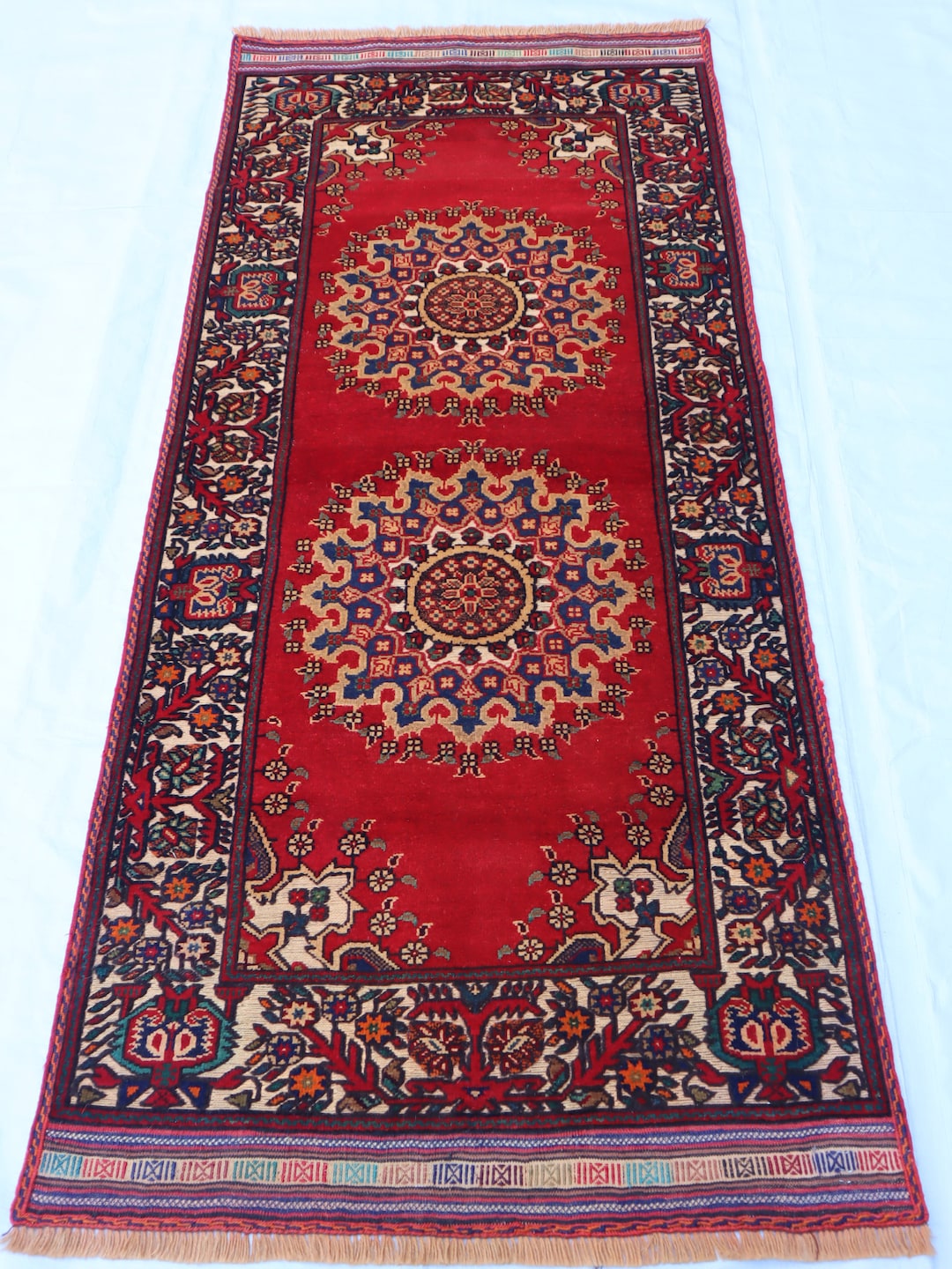 2x6 Antique Tribal Runner, Red Hallway Runner Set, Handmade Runner Pair ...