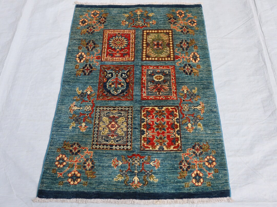 3x4 Floral Picture Mirror Frame Rug Handmade Afghan Vege Dye - Etsy