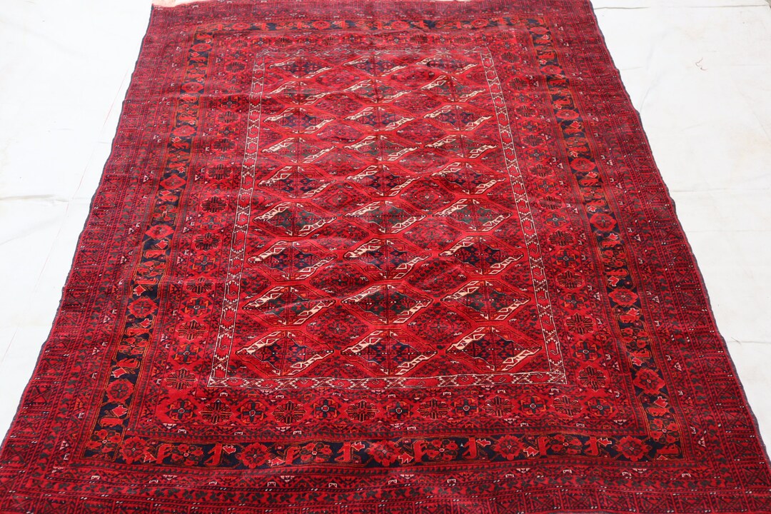 Beautiful Vintage Handmade Wool Area Rugs 7x9 Large Antique Red Tribal ...