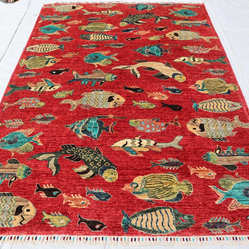 5 X7 Fish Rug - Etsy