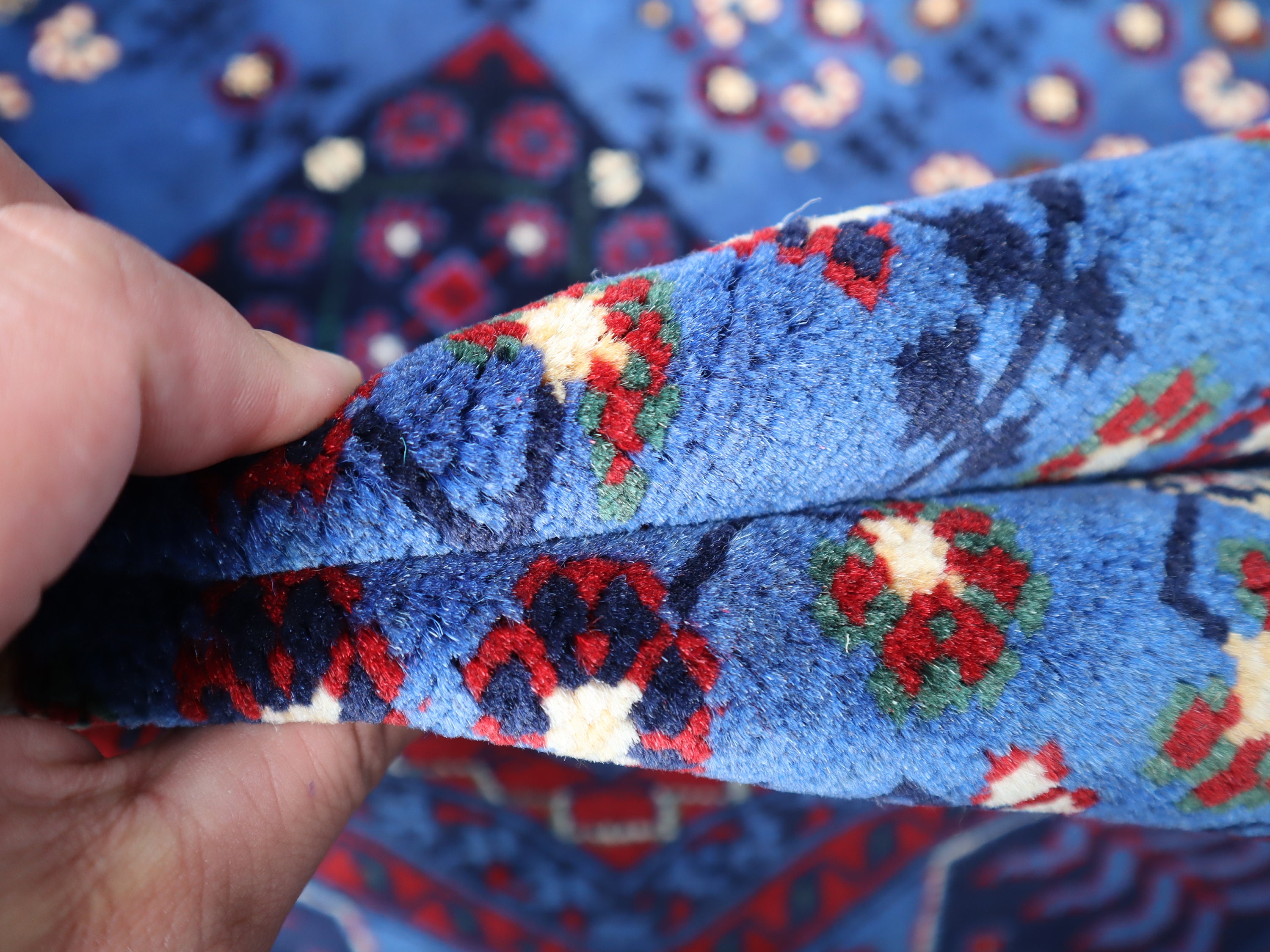 Blue Bukhara Turkman Rug 6x9, Top Quality Afghan Handmade Wool Rug ...