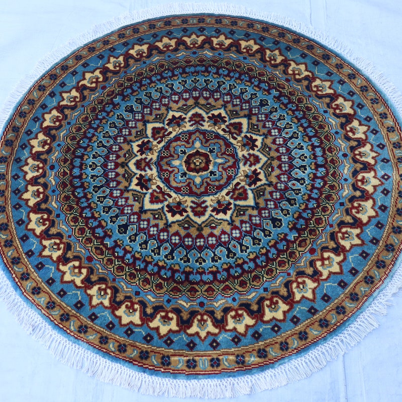 Blue Round Rug - Etsy