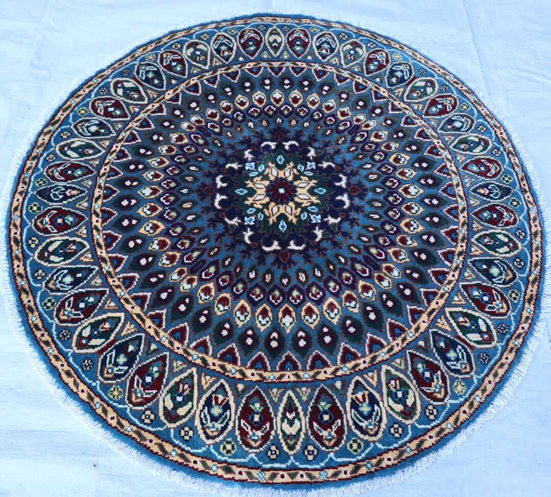 3x3 Round Rug, High Quality Handmade Afghan Soft Wool Circle Rug, Small ...