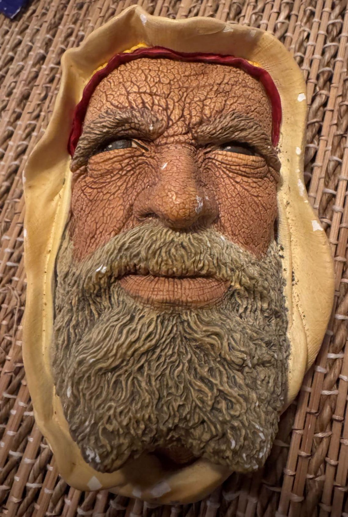 Vtg Bossons Chalkware "syrian Man" Hand Painted Wall Hanging Congleton ...