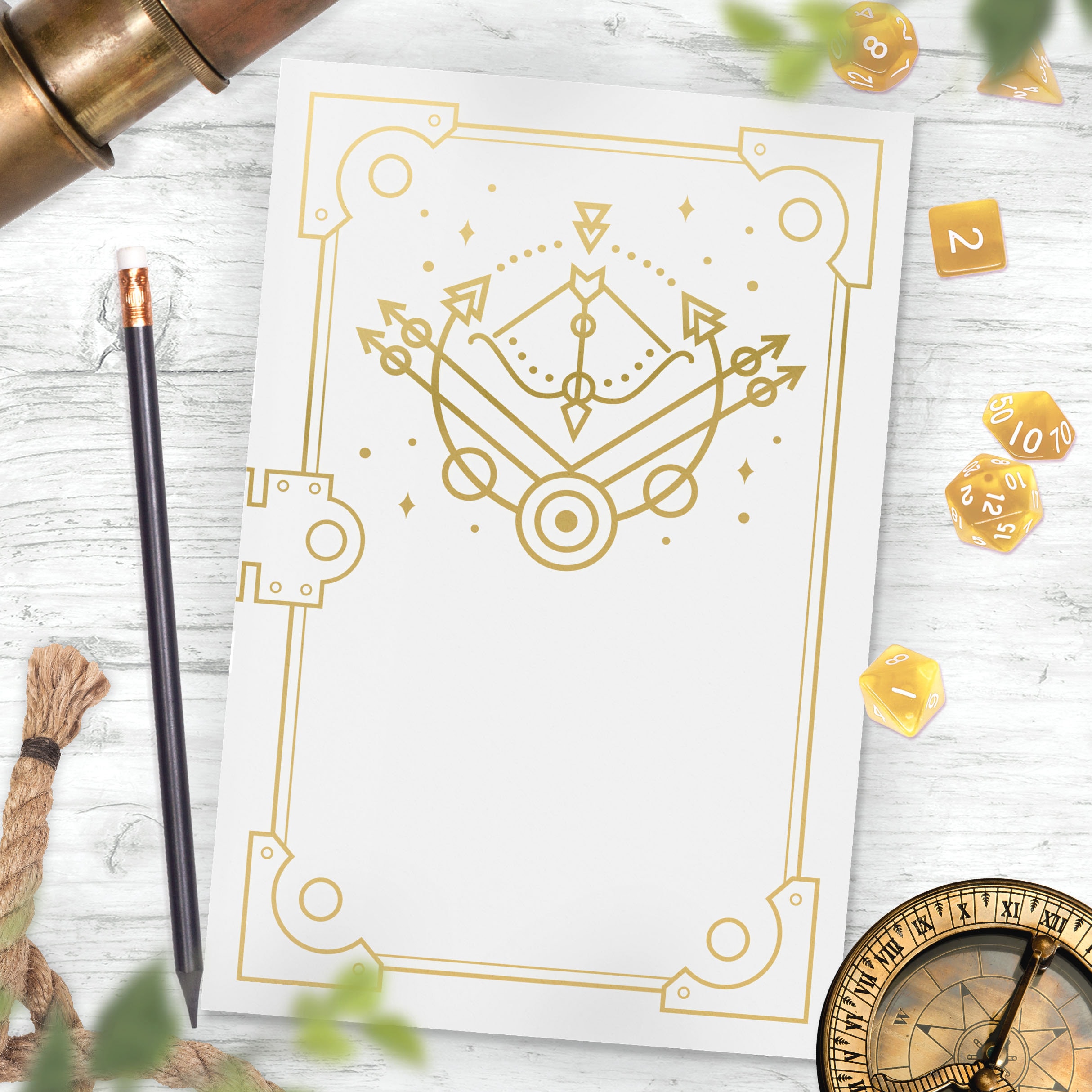 White Ranger Character Book Custom Dungeons and Dragons Journal Gold ...