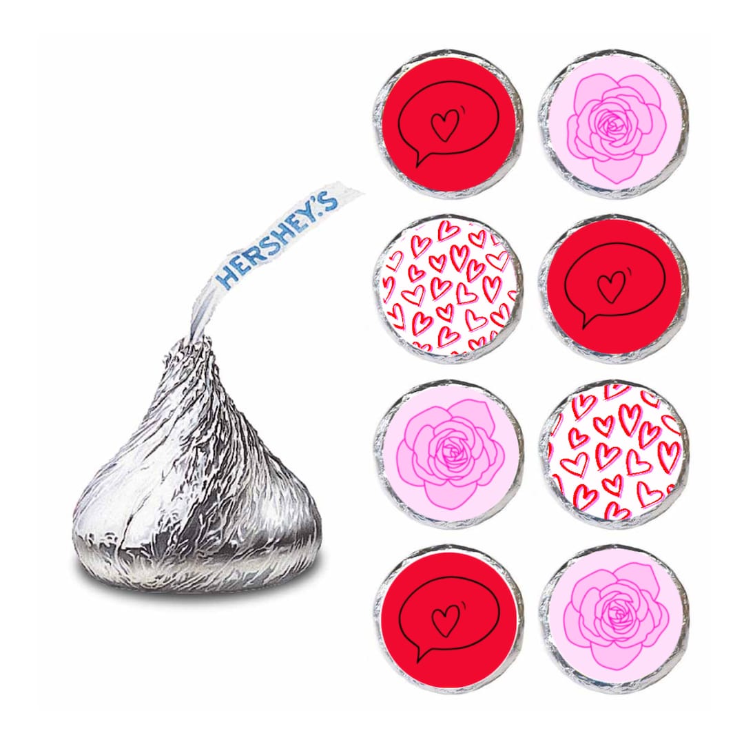 Hershey’s Kisses Sticker Label Downloadable Printable Valentine’s Day ...
