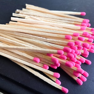 50 Match Box 3" Neon Pink Matches and Striker | Matchboxes | Colored ...