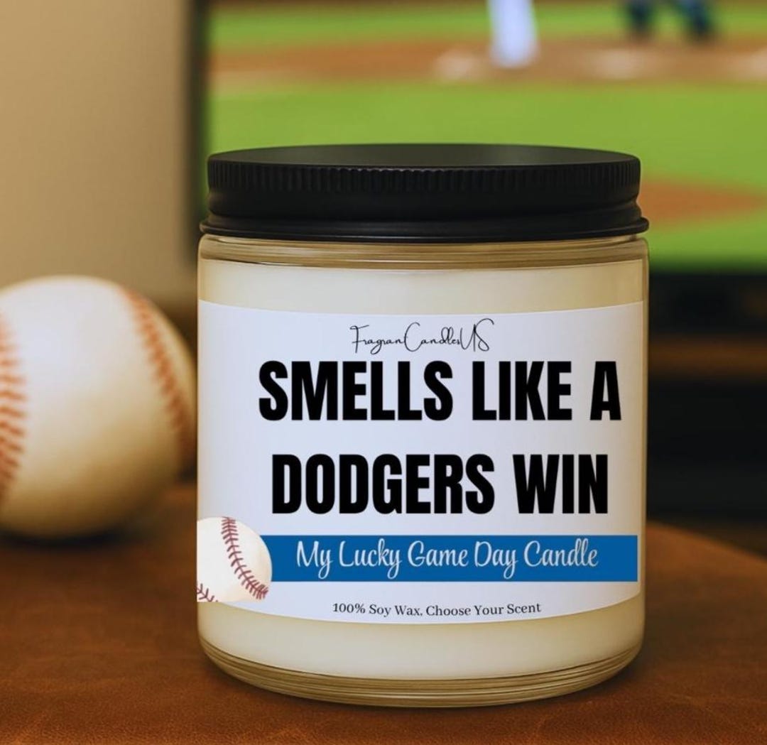 Smells Like A Dodgers Win Candle, Dodgers Candle, Dodgers Gifts ...