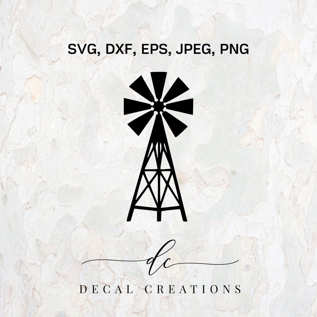 BUY 3 GET 1 FREE.. Windmill Farmhouse Wind Turbine Clipart Digital Cut ...