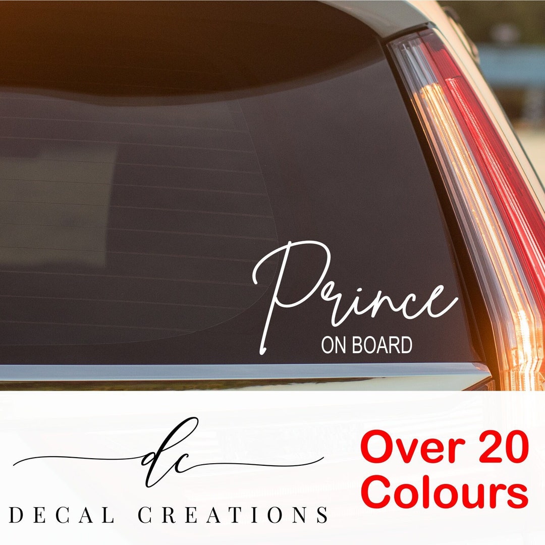 20 Colours Prince on Board, Vinyl Decal, Kids on Board, Sticker, Car ...