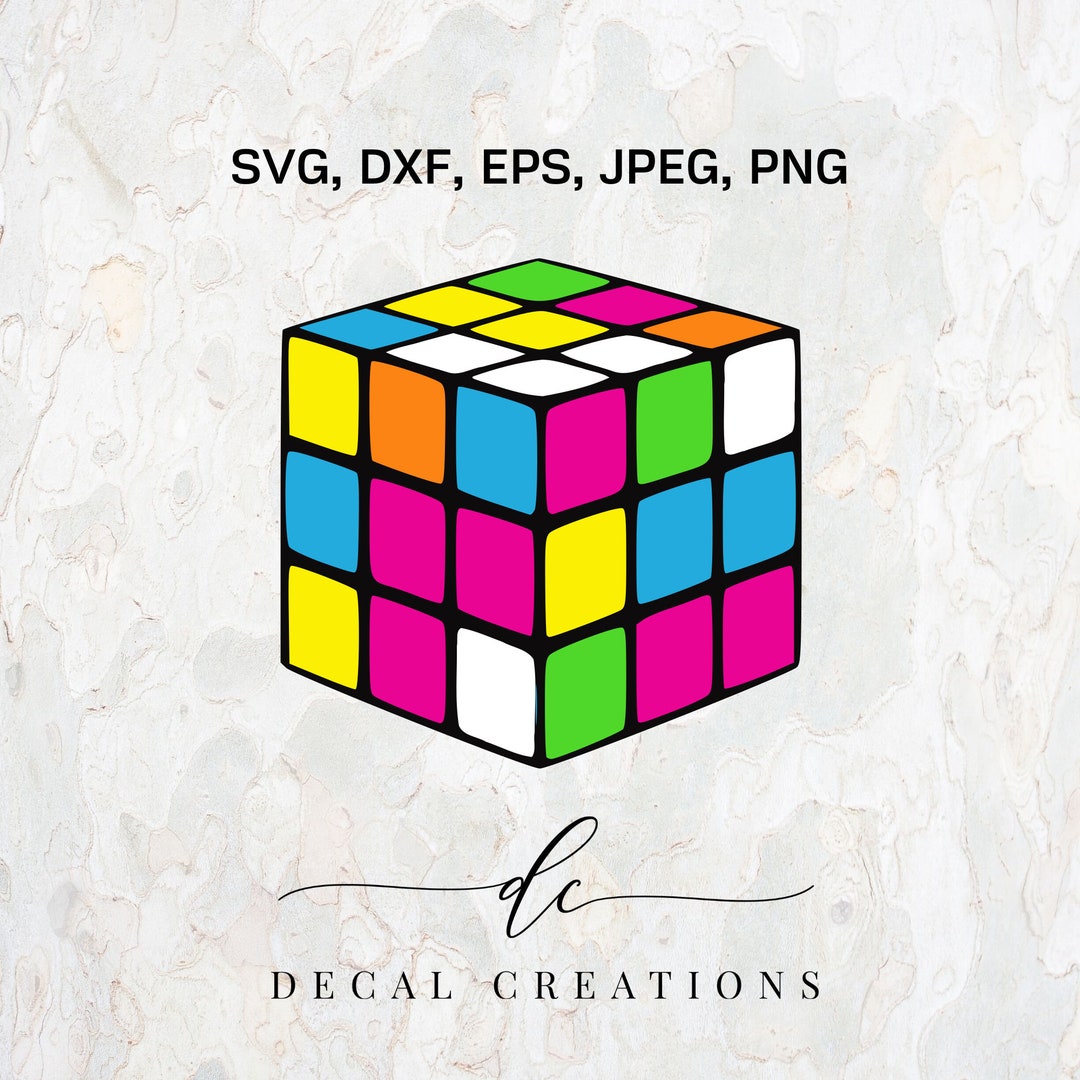 BUY 3 GET 1 Free..rubik's Cube Silhouette Clipart Digital Cut File Design Decal Stencil Template ...