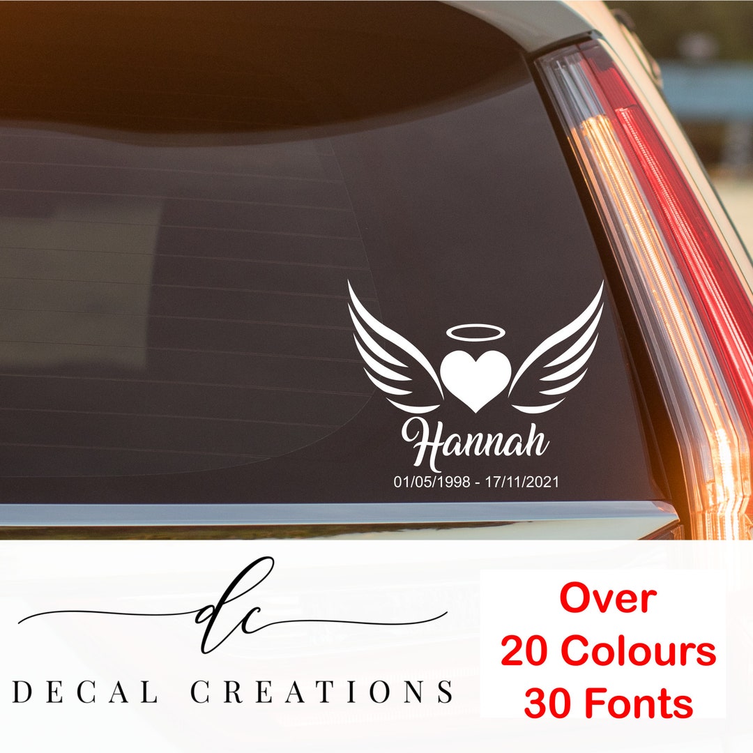 4 Sizes Personalised Name Custom Colour Memorial RIP Name Date Year ...