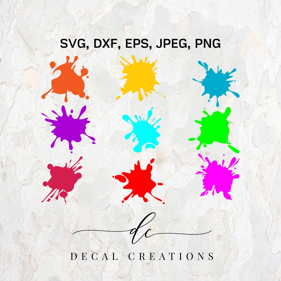 BUY 3 GET 1 FREE.. 9x Paint Splat Splatter Silhouette Clipart Digital ...