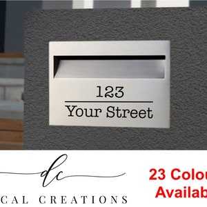 20 Colours Custom Letterbox Number Decal, Letterbox Street Name ...