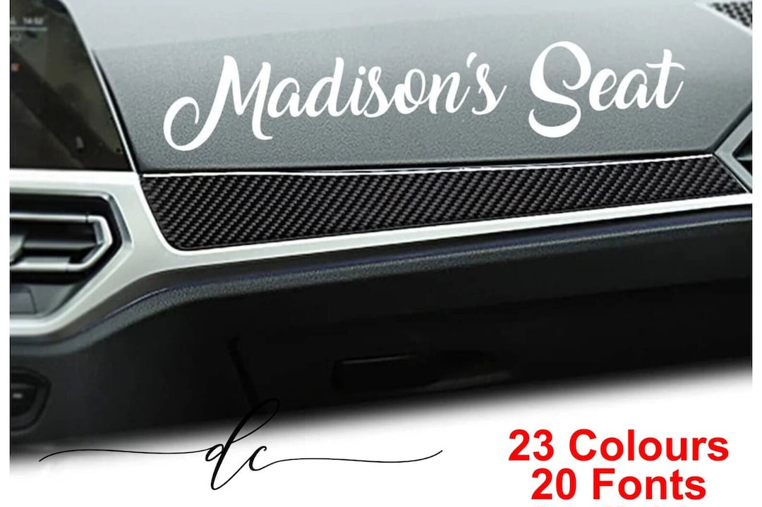 DIY Personalised Girlfriend Car Seat Name Sticker | Boyfriend Seat Name ...