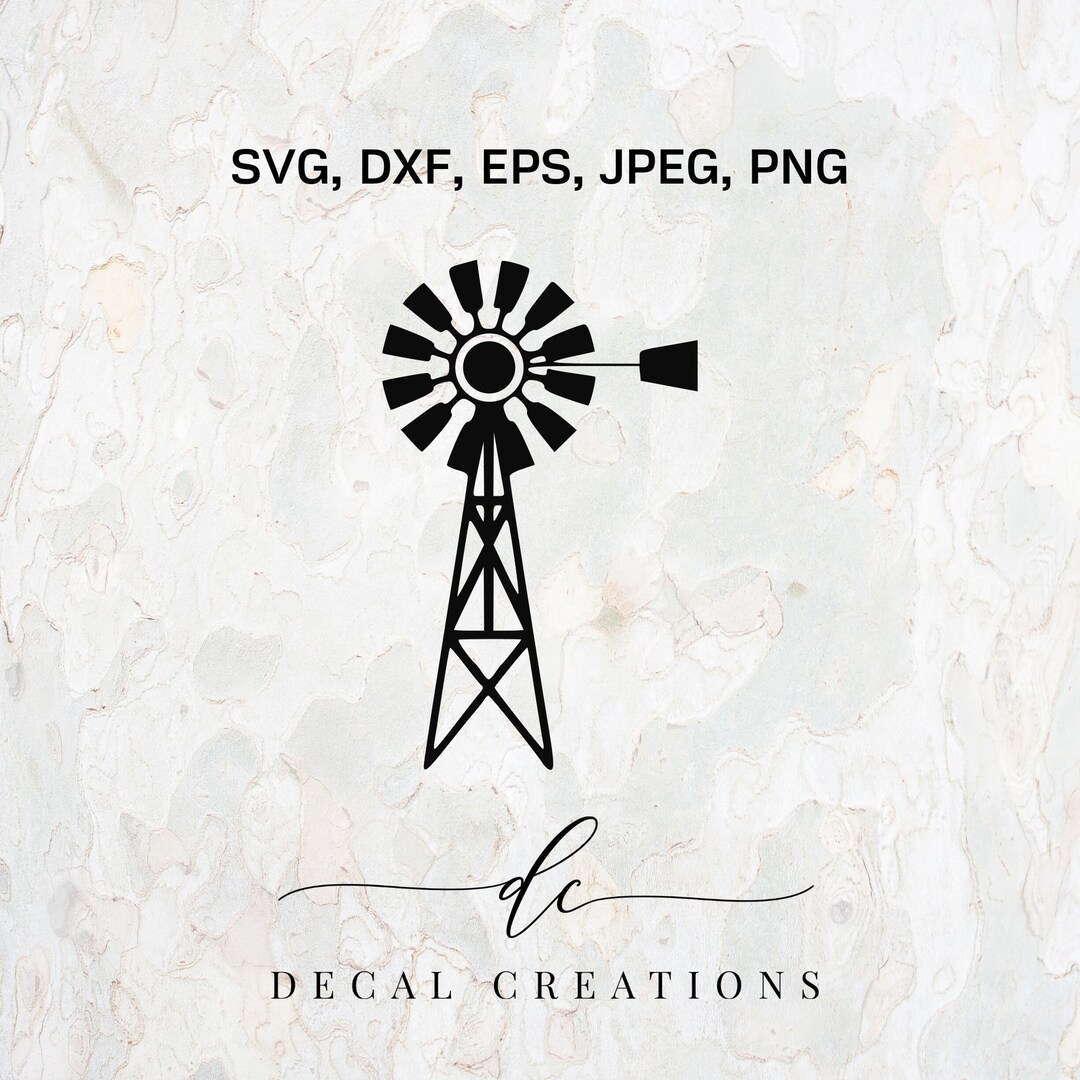BUY 3 GET 1 FREE.. Windmill Farmhouse Wind Turbine Clipart Digital Cut ...