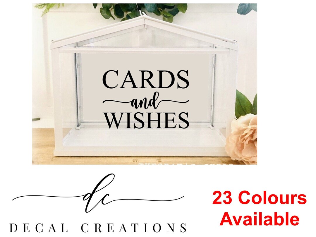 4 Sizes Cards and Well Wishes L Decal | Wedding Sign | Wishing Well ...