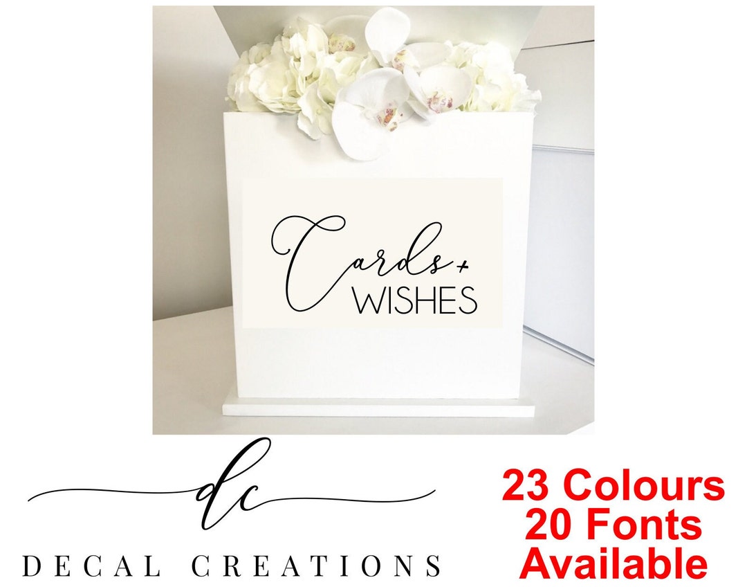 4 Sizes Cards and Well Wishes L Decal Wedding Sign Wishing - Etsy