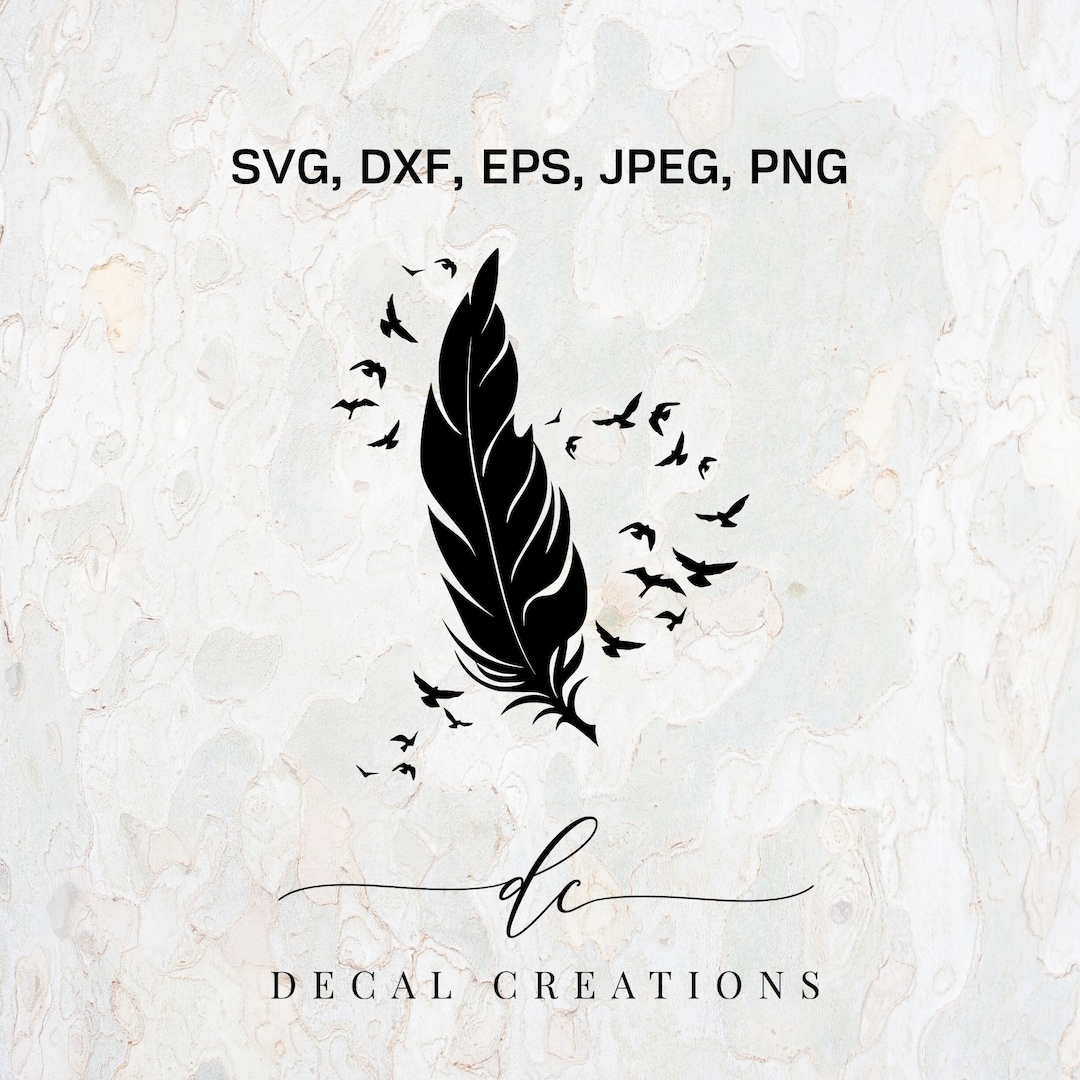 BUY 3 GET 1 FREE.. Bird Feathers Memorial Loss Silhouette Clipart ...