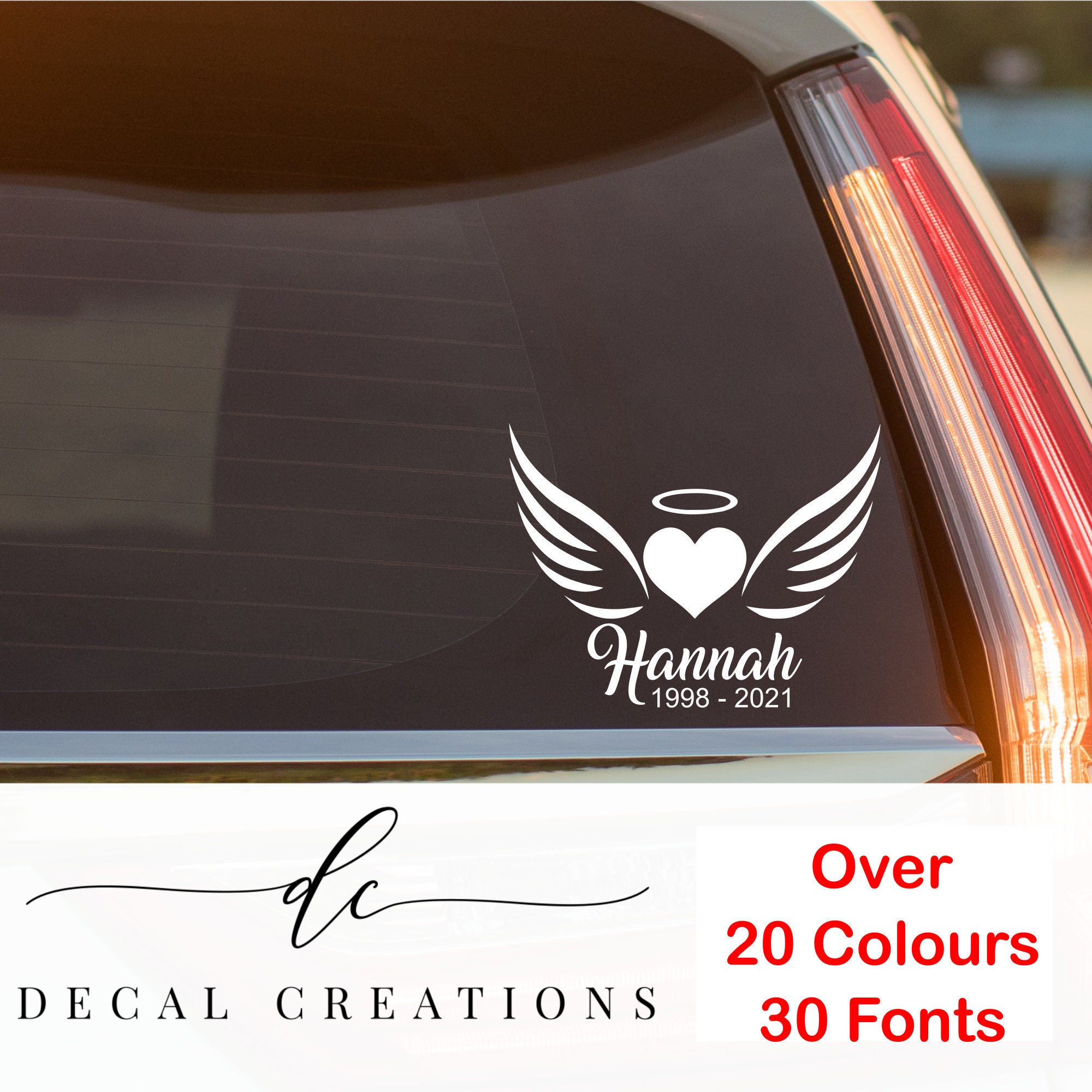 4 Sizes Personalised Name Custom Colour Memorial RIP Name Date - Etsy ...