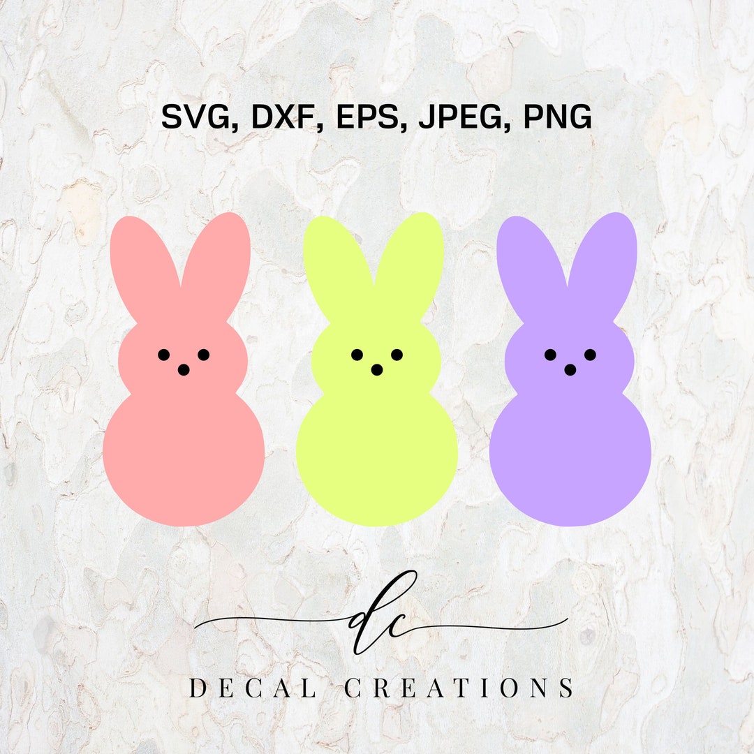BUY 3 GET 1 Free..easter Peeps Bunny Marshmallow Silhouette Clipart ...