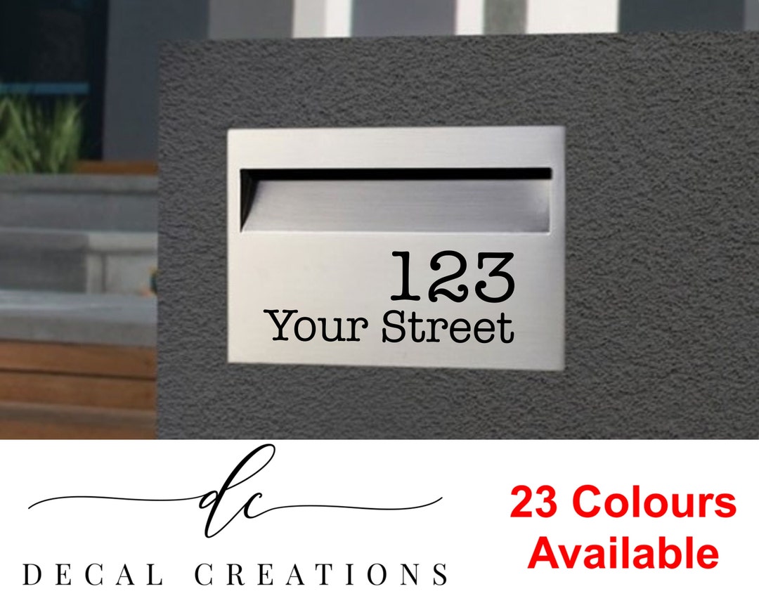 20 Colours Custom Letterbox Number Decal, Letterbox Street Name ...