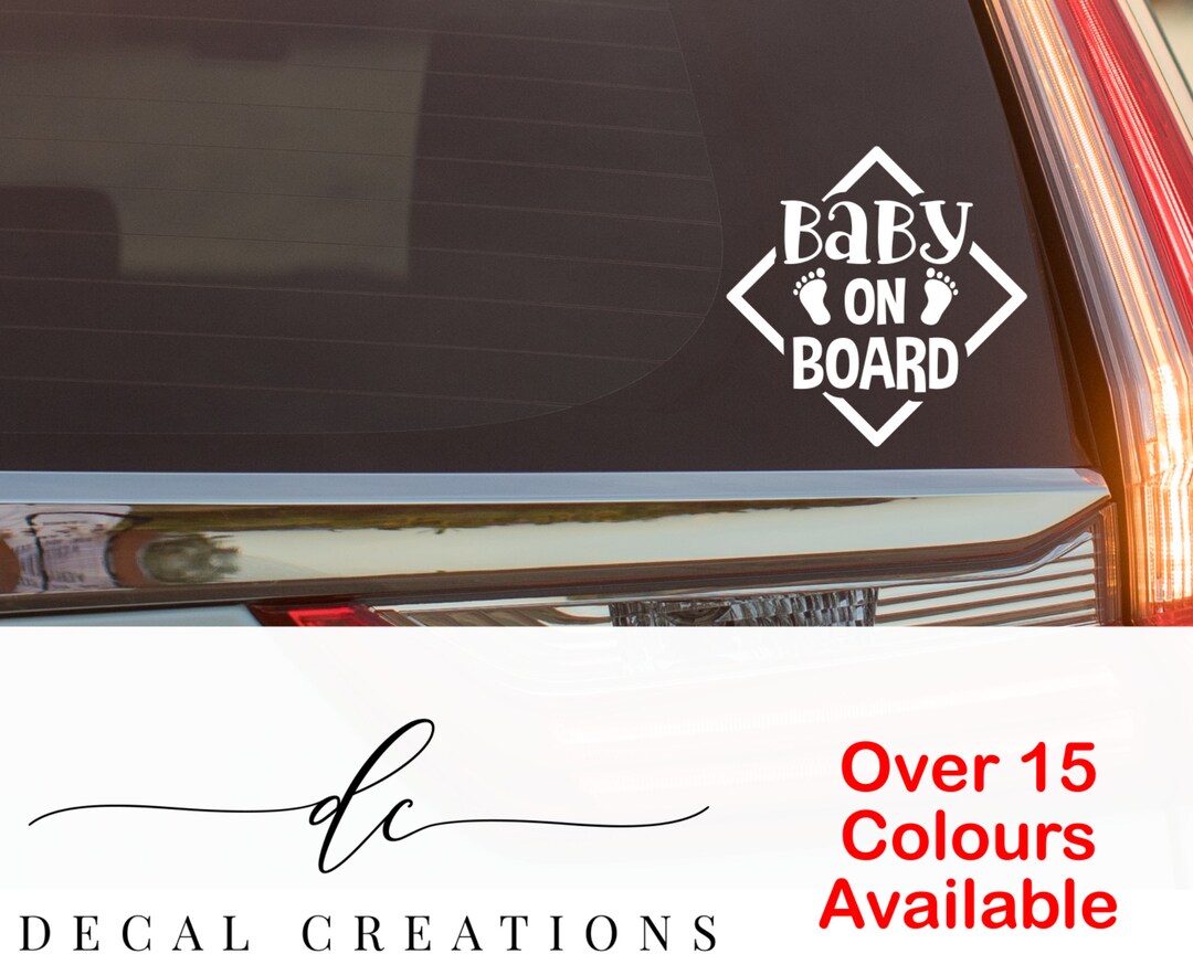 20 Colours Baby on Board, Vinyl Decal, Kids on Board, Sticker, Car ...